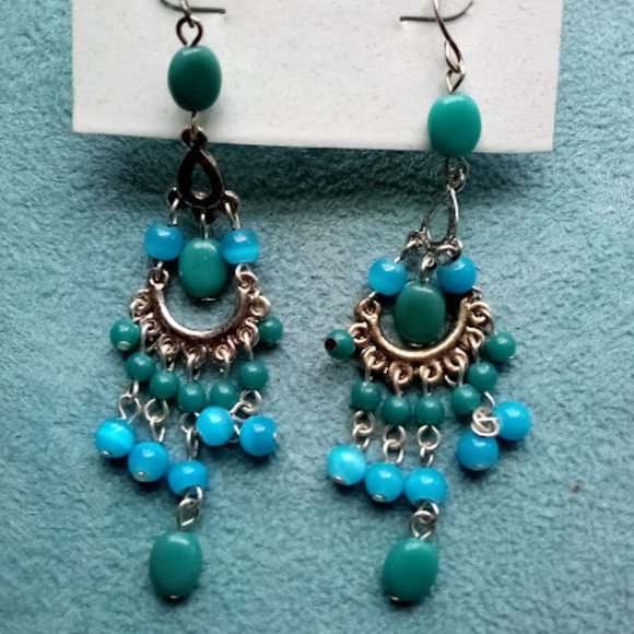Jewelry | Long Turquoise Beaded Earrings | Poshmark